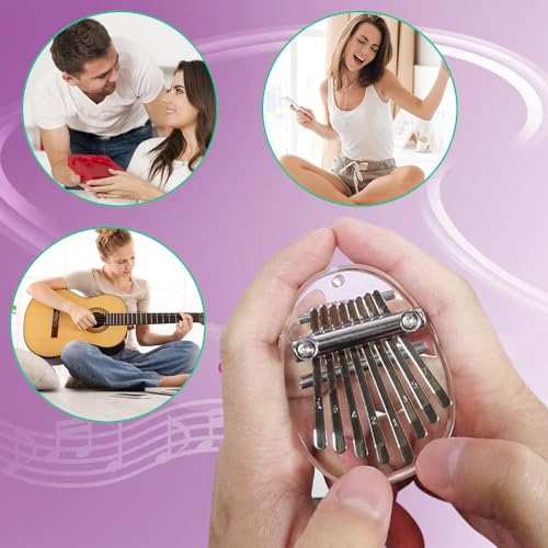 2 Set Thumb Piano 8 Keys, AIFUDA Mini Thumb Piano Portable Finger Piano Musical Instruments Gift for Adults with Lanyard