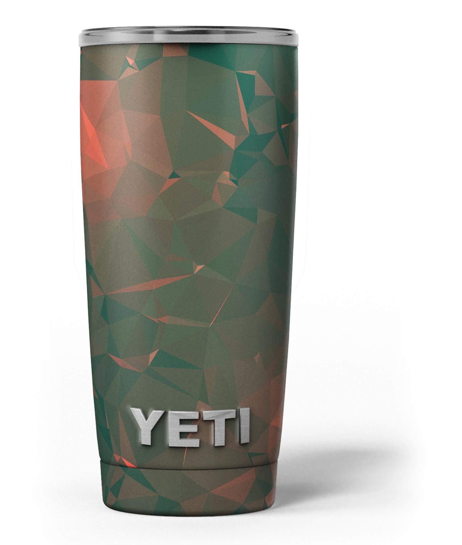 Design Skinz Green Geometric V10 - Skin Decal Vinyl Wrap Kit Compatible with The Yeti Rambler Cooler Tumbler Cups