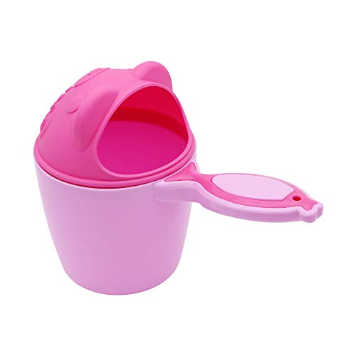 Baby Dippers Bath Rinse Cup Shampoo Rinser Shower Sprinkler Spoon Bathroom Accessories for Baby Tub (Pink)