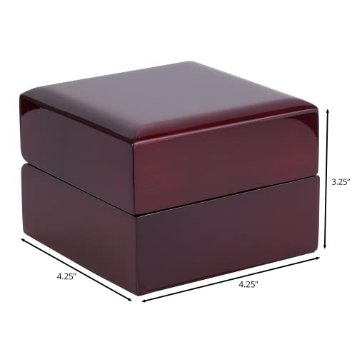 Noble Piano Wood Watch Gift Box - Luxury Single Watch Box - Comes with a Two Piece Packer and Ribbon (Mahogany)
