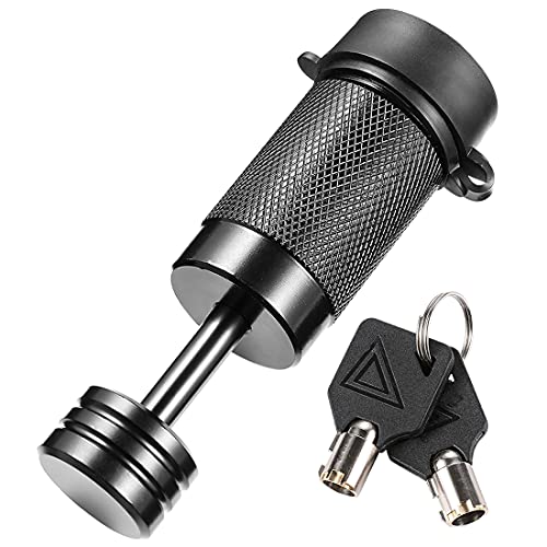 CZC AUTO Trailer Tongue Coupler Lock, Dia 1/4 Inch, 7/8 Inch Span Fits Latch-Type Coupler for Towing Boat Truck RV Car Trailer