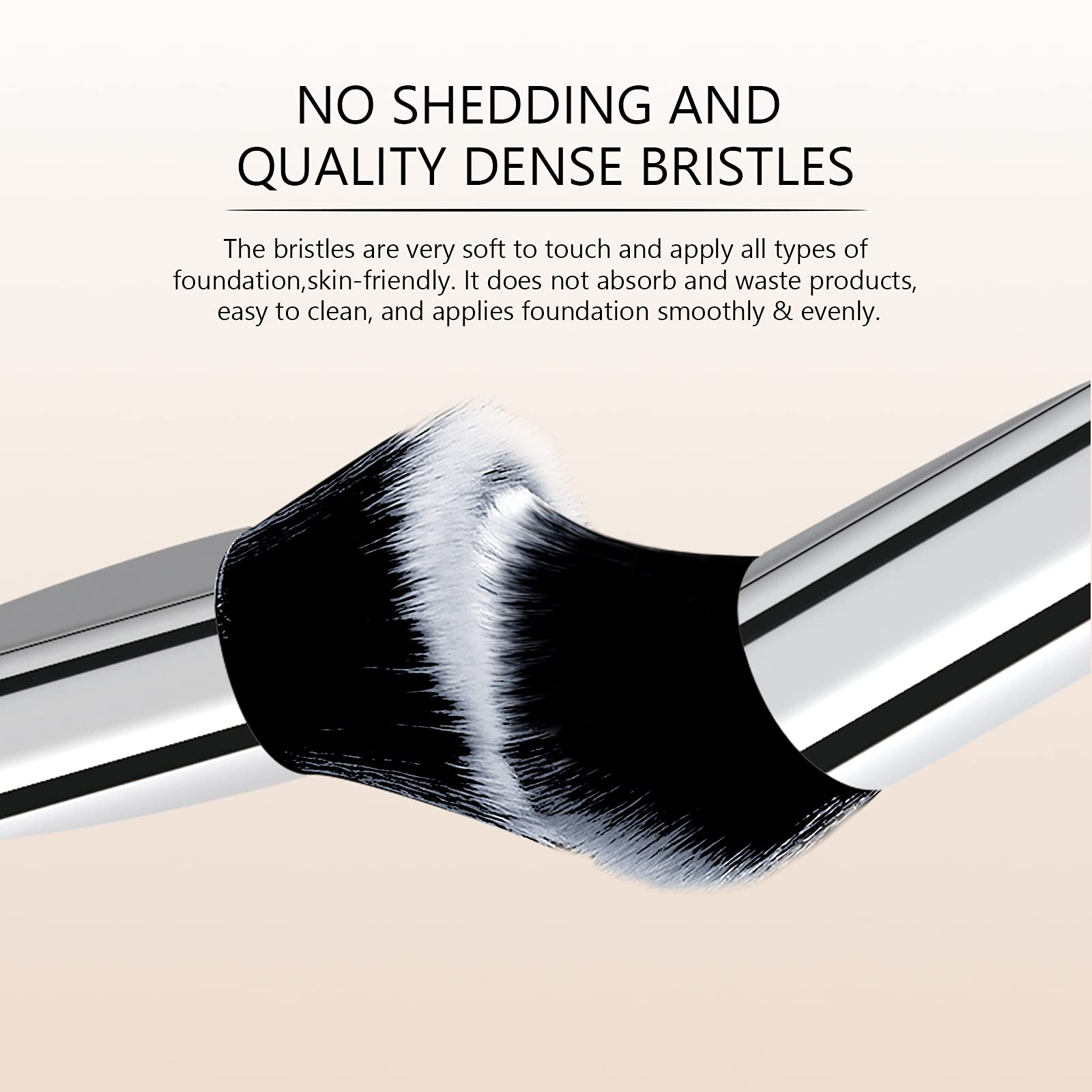 Flat Top Kabuki Foundation Brush By Raffaello - Premium Makeup Brush for Liquid, Cream, and Powder - Buffing, Blending, Flawless Face Brush