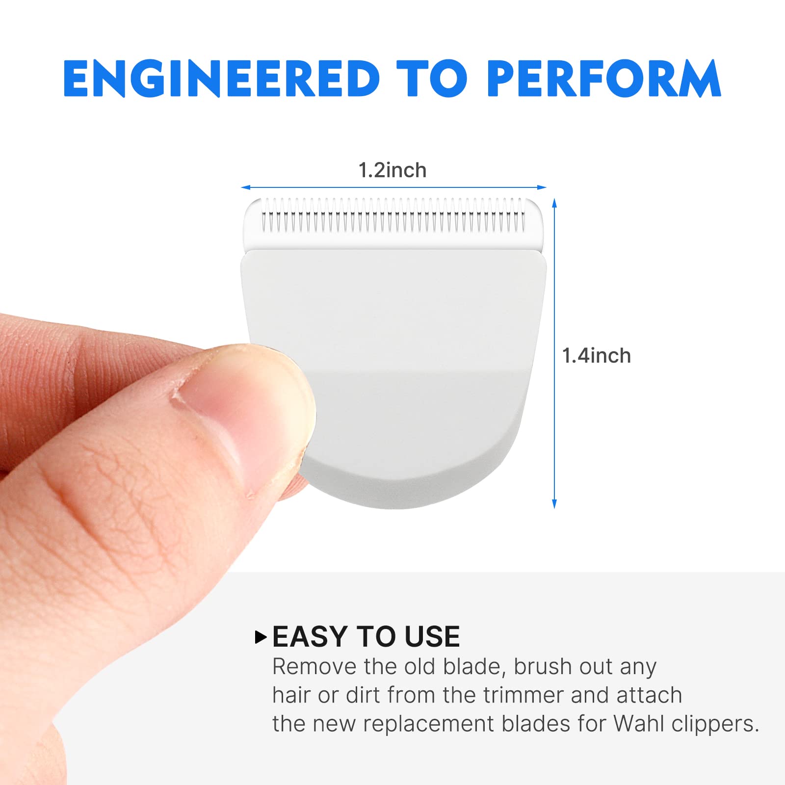 2 Pack Peanut Clipper Replacement Blade, Snap-On Replacement Blade for Wahl Peanut Hair Clipper #2068-300, White