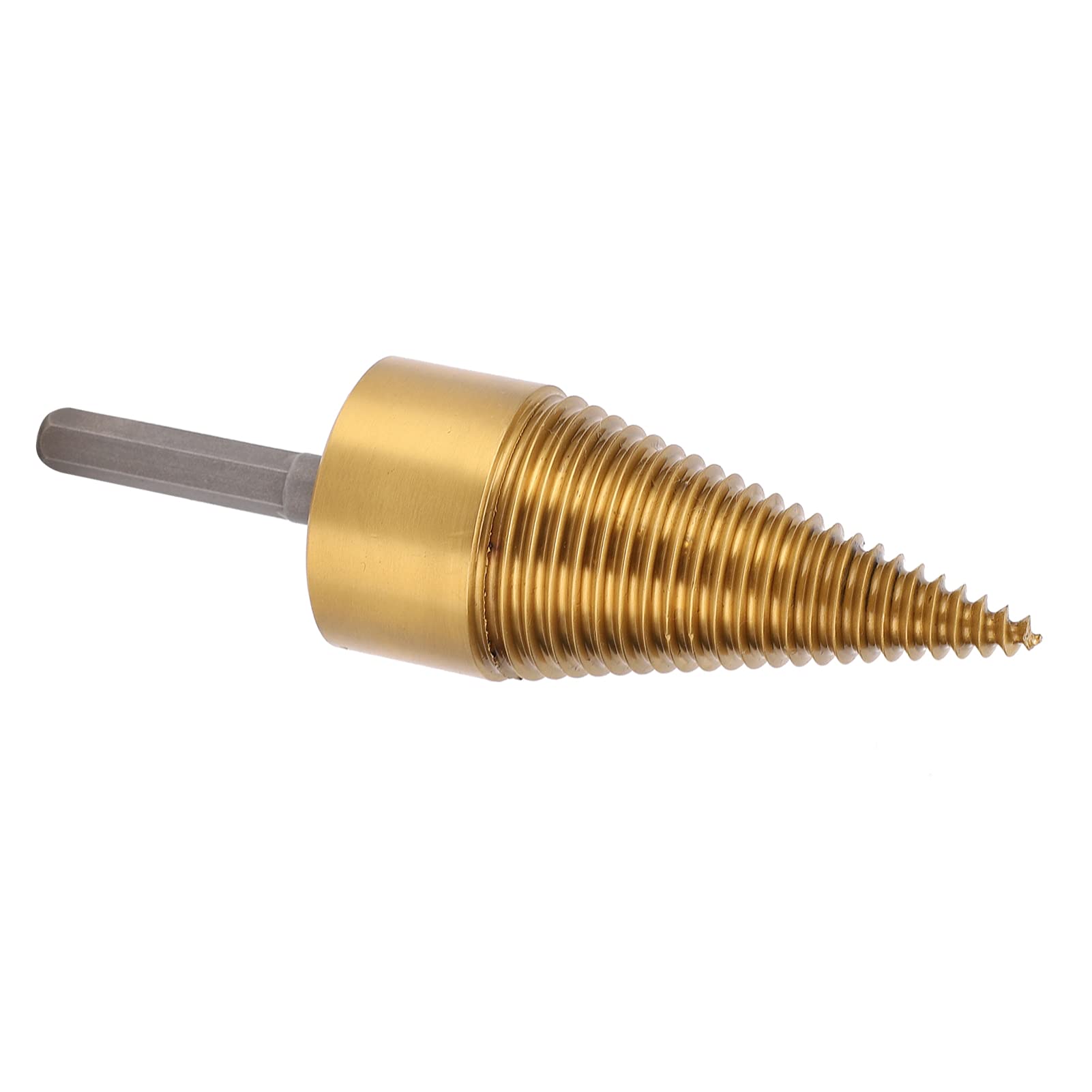 Hex Shank Drill Screw Cone, 42mm Ti Plating Split Tool Twist Firewood Splitter, Tree Stump Breaker Wood Cone Punch Drill Bit