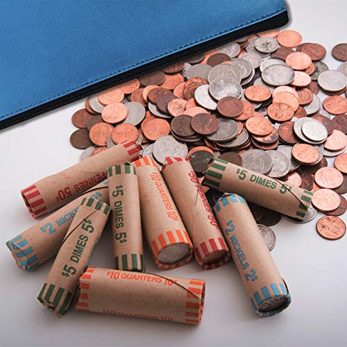 7 Pack, 7 days Zipper Security Bank Deposit Bag, Clear Window & 14 Insert Cards (Mon - Sun + Blank), by Better Office Products, Leatherette, 11.25" x 6.25", Cash Bag, Utility Pouch, Assorted 7 Colors