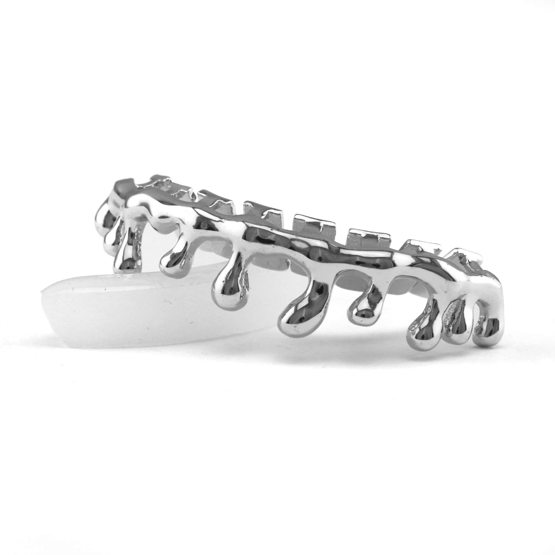 18k Gold Teardrop Bottom Grillz 6 Teeth Lower Teeth Drip Cap Grillz