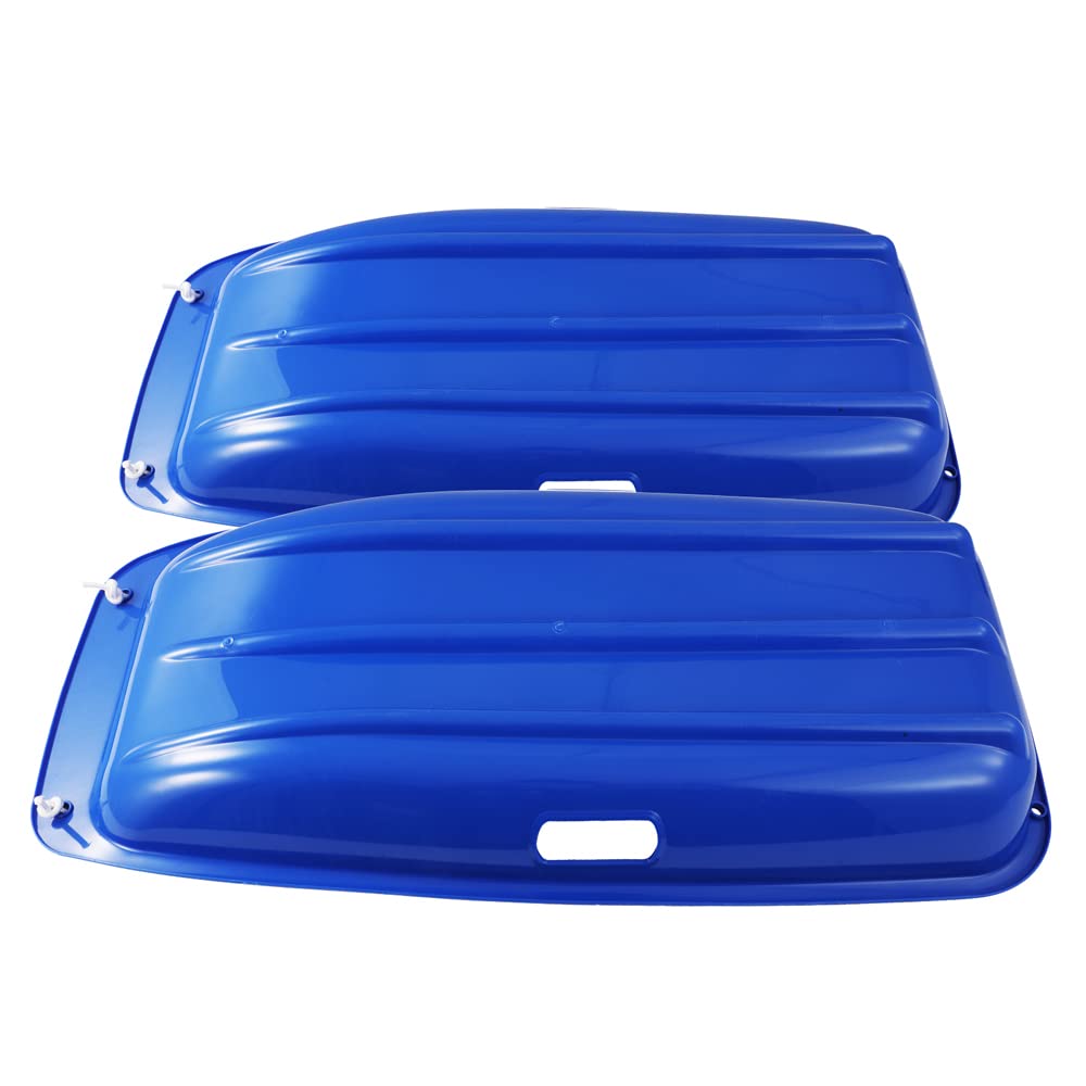 2 Pack Plastic Snow Sled for Kids & Adults, Portable Toddler Baby Toboggan Sled with Pull Rope & 2 Handles (Blue)