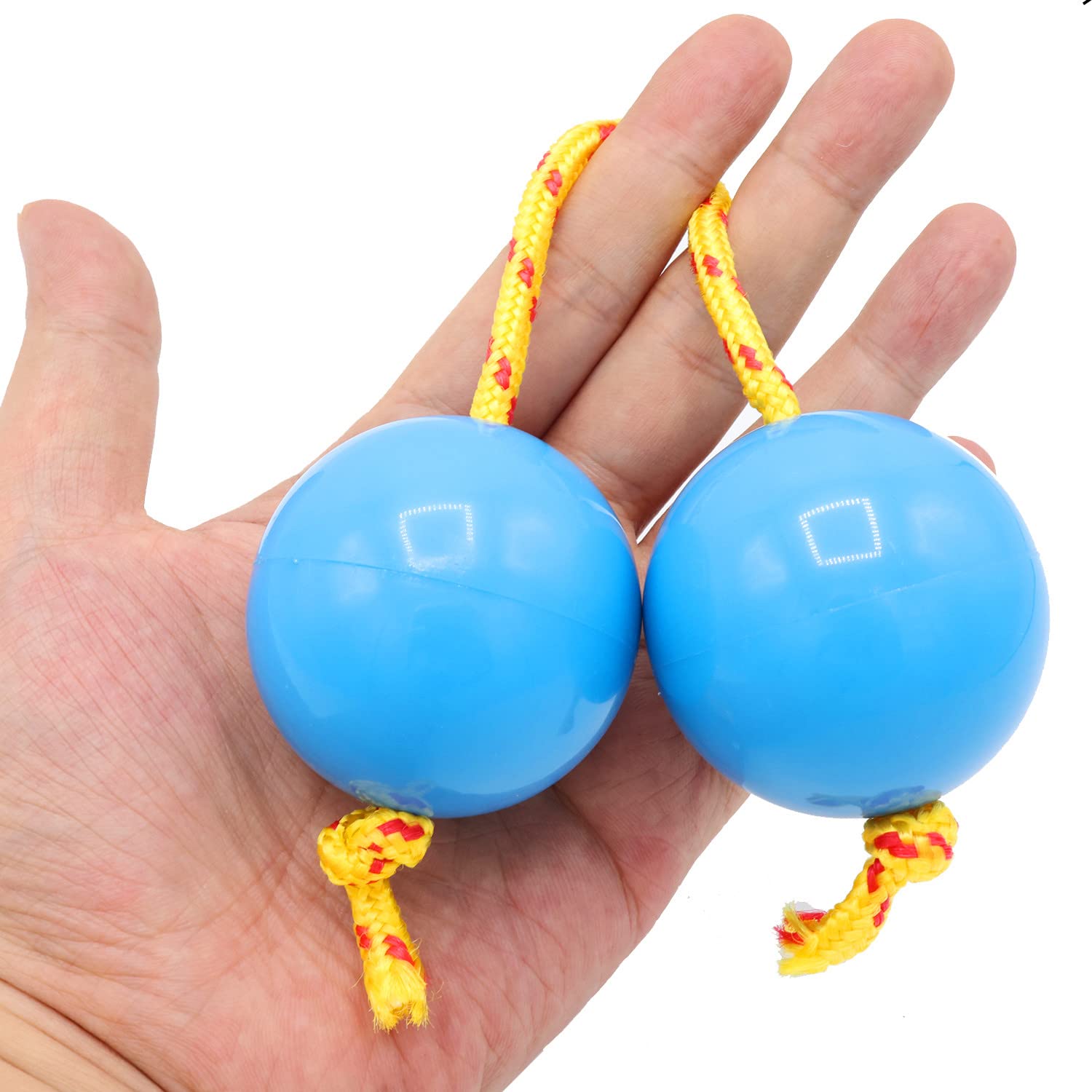 2 Pair Aslatuas Rhythmic Ball,Kashaka Instrument,Music Egg Shaker, Double Gourd Percussion,Asalato Fingertip Drum Balls,African Shaker Rattle,Black