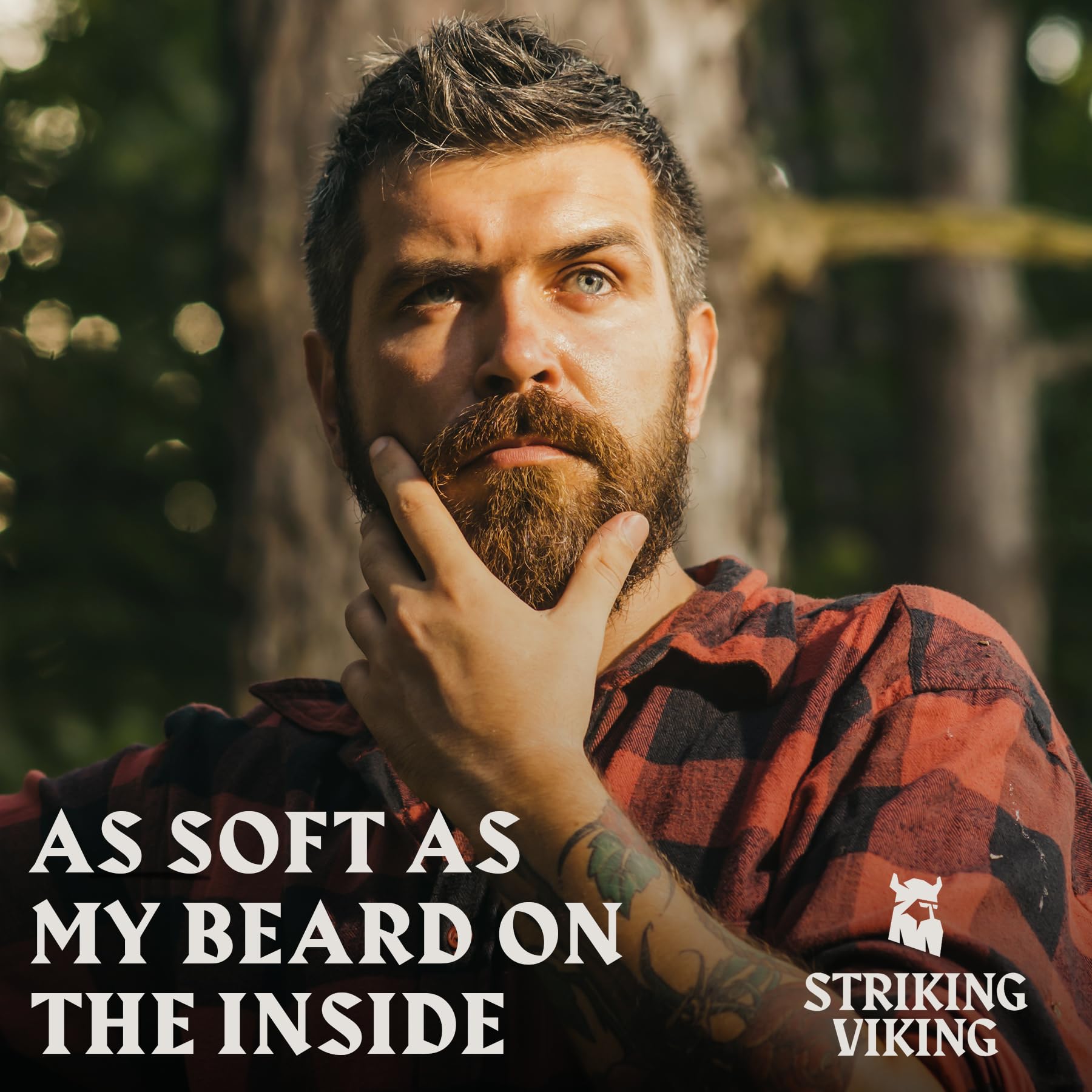 Striking Viking Scented Beard Oil Conditioner for Men - Natural Organic Formula with Tea Tree, Argan and Jojoba Oils - Softens, Smooths, and Strengthens Beard Growth (2 Fl Oz (Pack of 1), Sandalwood)