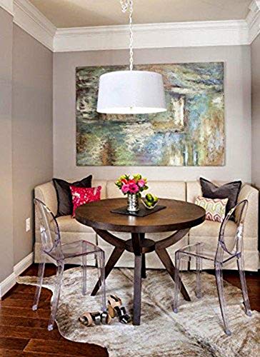 2xhome - Set of Six (6) - Clear - Large Size - Modern Ghost Side Chair Dining Room Chair - Accent Seat - Lounge No Arms Armless Arm Less Chairs Seats Mid Century Design