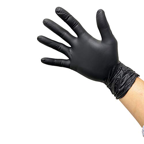 KingSeal UltraBlack-PRO Medium Nitrile Medical Grade Exam Gloves, Black, 5 MIL, Textured Fingertips - 1 Box of 100 Gloves