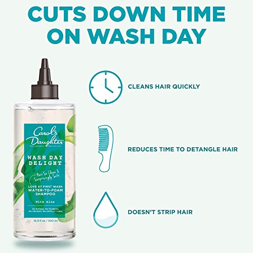 Carol's Daughter Wash Day Delight Sulfate Free Clarifying Shampoo and Deep Conditioner Gift Set with Aloe and Micellar - Best for Curly, Natural, and Textured Hair – Detangle and Moisturize