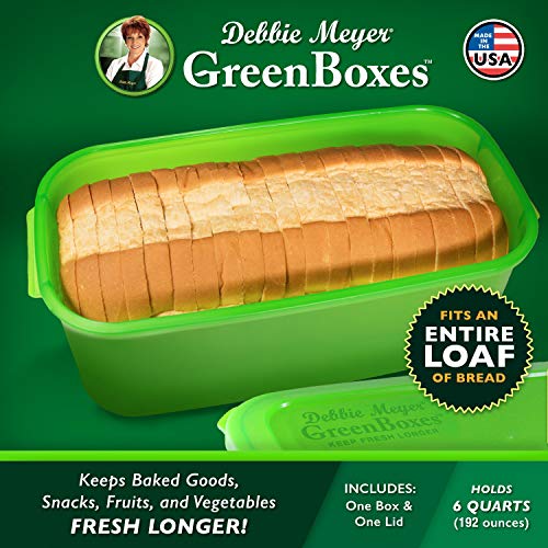 Debbie Meyer GreenBoxes β BreadBox keeps Baked Goods, Snacks, Fruits, and Vegetables Fresh Longer, Reusable, BPA Free, Made in USA