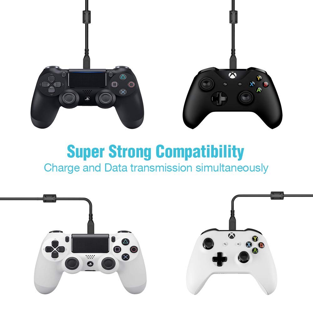 2 Pack Rechargeable Controller Battery and 10FT Controller Charger Charging Cable for Xbox One/S/X and Xbox One Elite controller