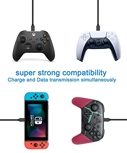 6FT Long PS5 Controller Charger Cable for Xbox Series Controller,PS5 Charging Cord,USB Data Sync Cable for Xbox Series S/X,Playstation 5,PS5 Slim/Pro,Charge and Play Wire