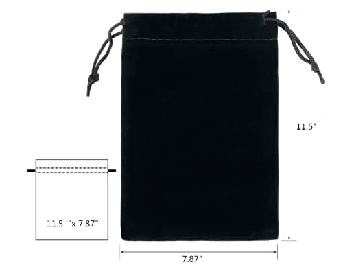 HORNO 5 Pack Black Velvet Travel Carry Headphones Pouch Bag with Drawstring