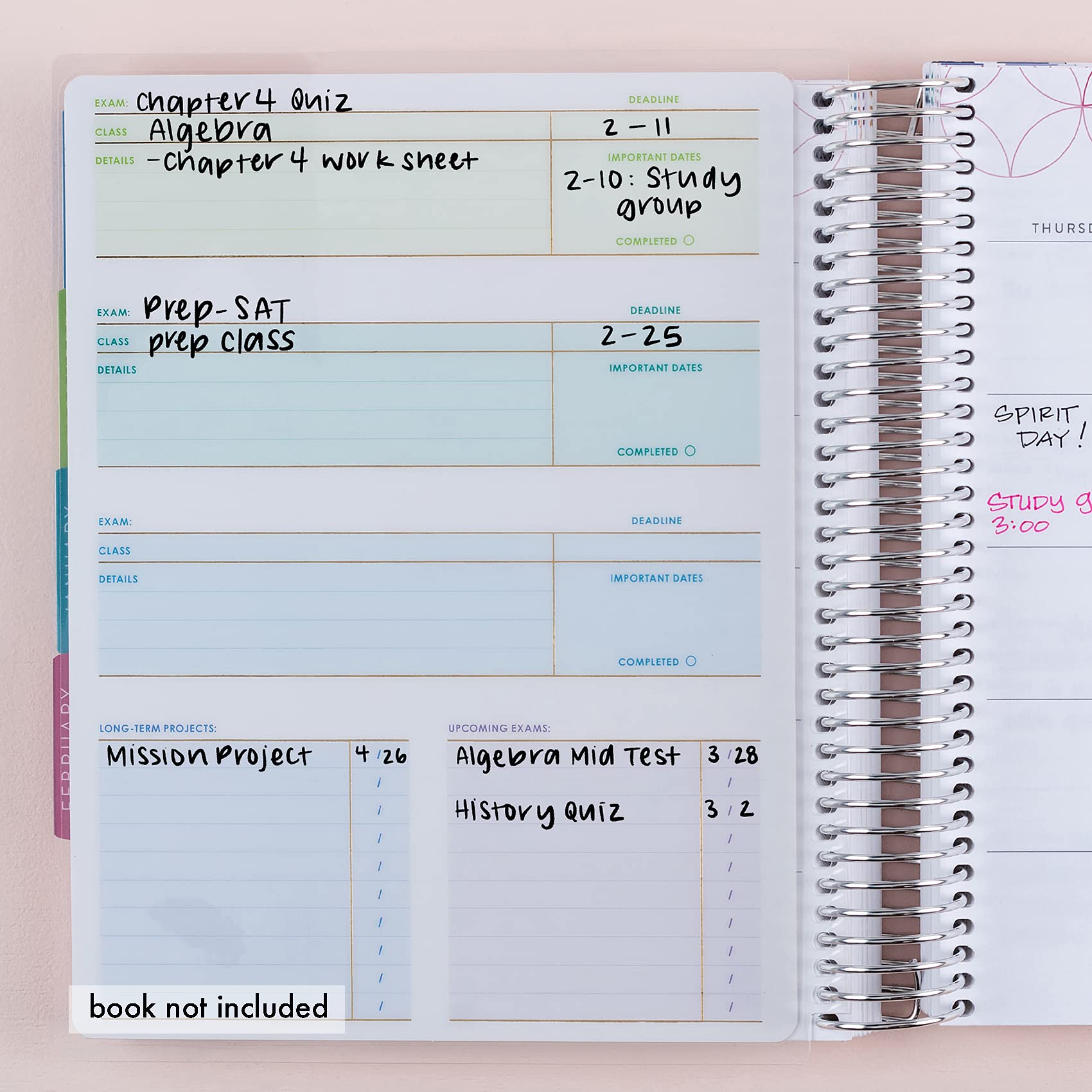 7" x 9" Snap-in Dashboard for Projects & Exams. Two-Sided Wet Erase Surface. Gold Metallic Accents. Fits Spiral Notebooks 7" x 9" or Larger by Erin Condren.