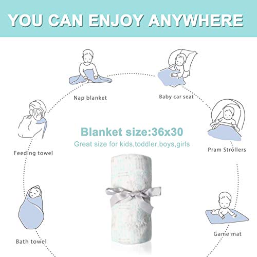 FINOHOPE Baby Blanket Plush Fleece with Security Blanket Snuggler Stuffed Animal Loveys for Boys and Girls, Blue Elephant