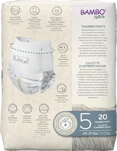 Bambo Nature Premium Training Pants (SIZES 4 TO 6 AVAILABLE), Size 5, 100 Count