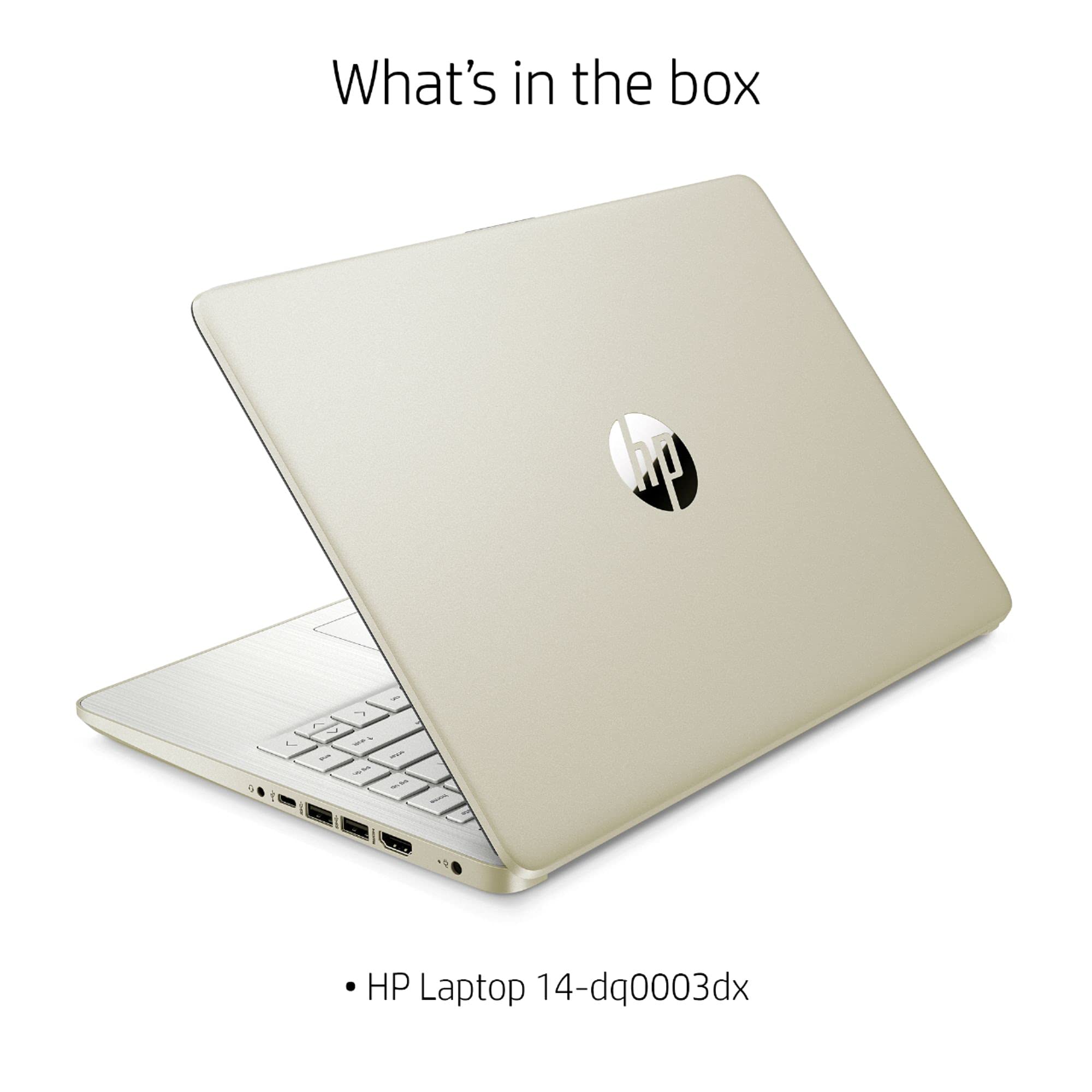 HP 2021 Newest Premium 14-inch HD Laptop| Intel Celeron N4020 to 2.8GHz 8GB RAM 192GB(64GB SSD+ 128GB SD Card)| Webcam Bluetooth HDMI USB-C Wi-Fi| Win 10 S with 1 Year MS 365| VAATE Bundle| Pale Gold
