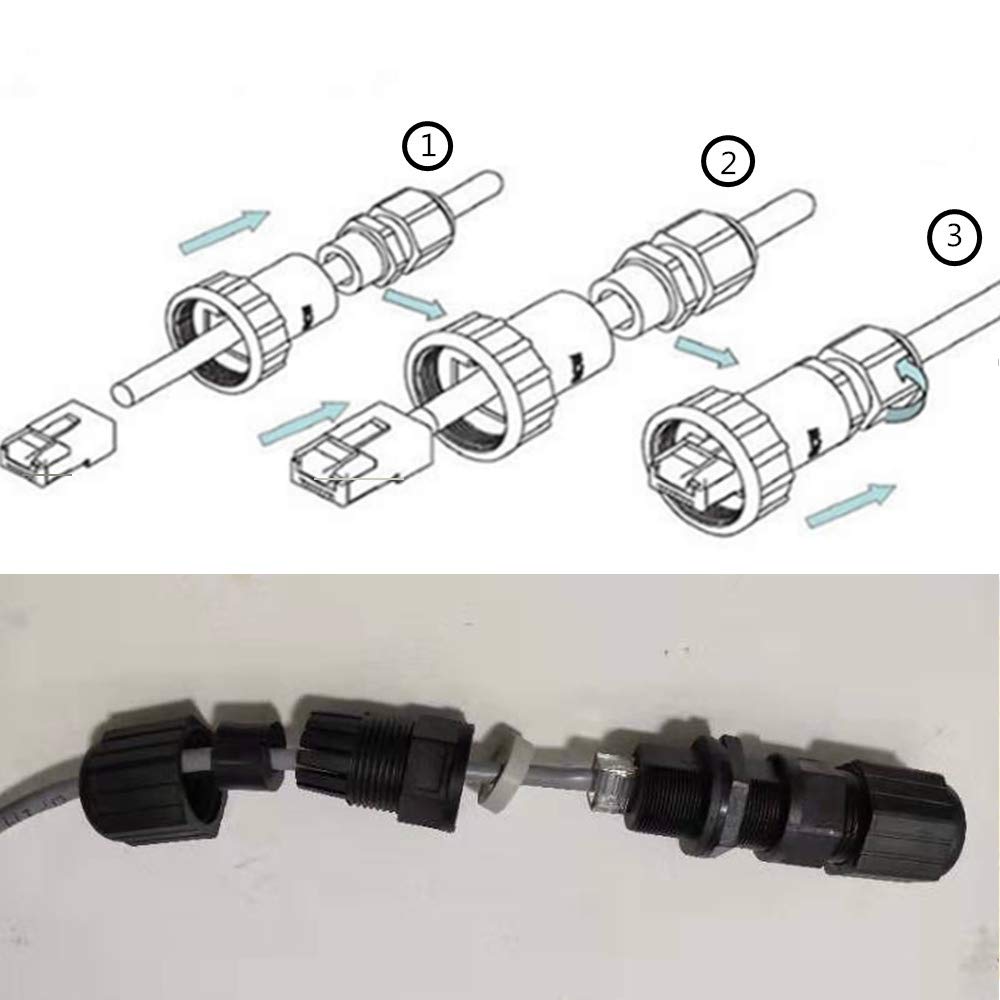 ANMBEST 5PCS M20 RJ45 Waterproof Cat5/5e 8P8C Connector IP67 Ethernet LAN Cable Connector Double Head Outdoor LAN Coupler Adapter Female to Female