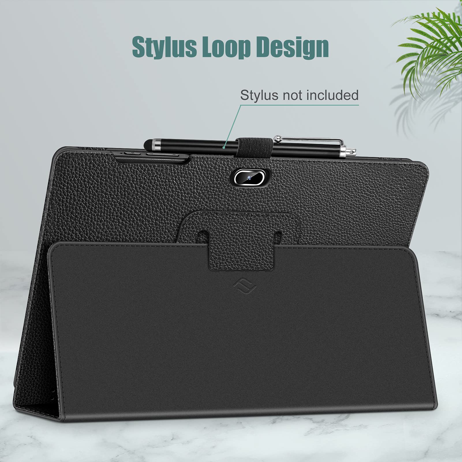 Fintie Case for QunyiCO Y10 10.1" / Pritom Tronpad M10 10 inch Tablet, Premium Vegan Leather Folio Protective Stand Cover with Pencil Holder - Black