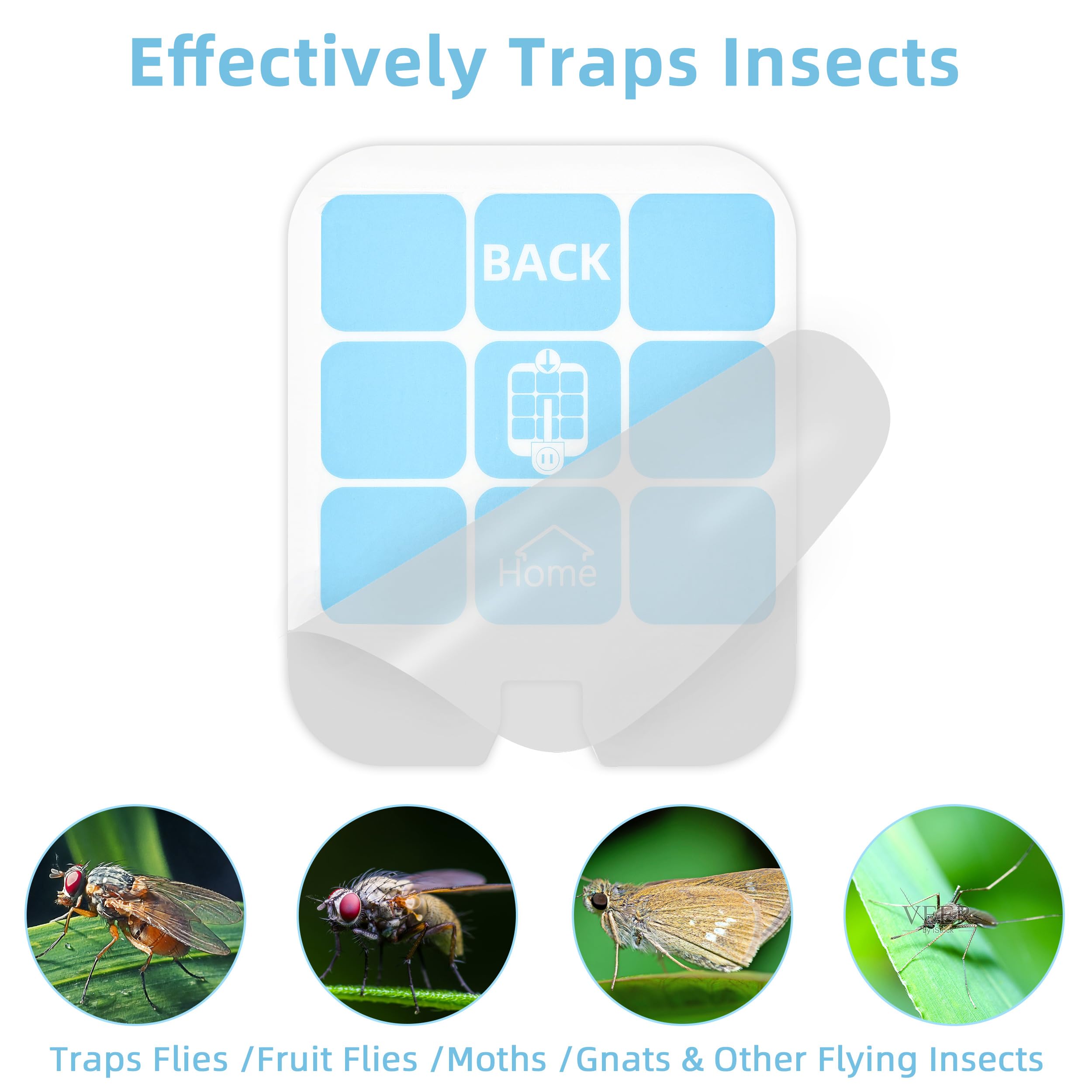 20 Pack Trap Refill Compatible with Saferr Home Fly Trap Refill,Applicable to SH502、SH503、23005-06 and DT3005W、DT3005W-DS3,Indoor Fly Trap Plug-in Insect Trap Replacement Mosquito Sticky Glue Boards