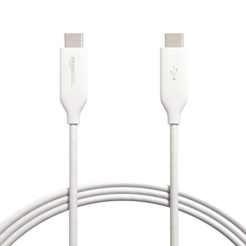Amazon Basics 100W USB-C to USB-C 3.1 Gen 1 Cable with Power Delivery - 6-Foot, White