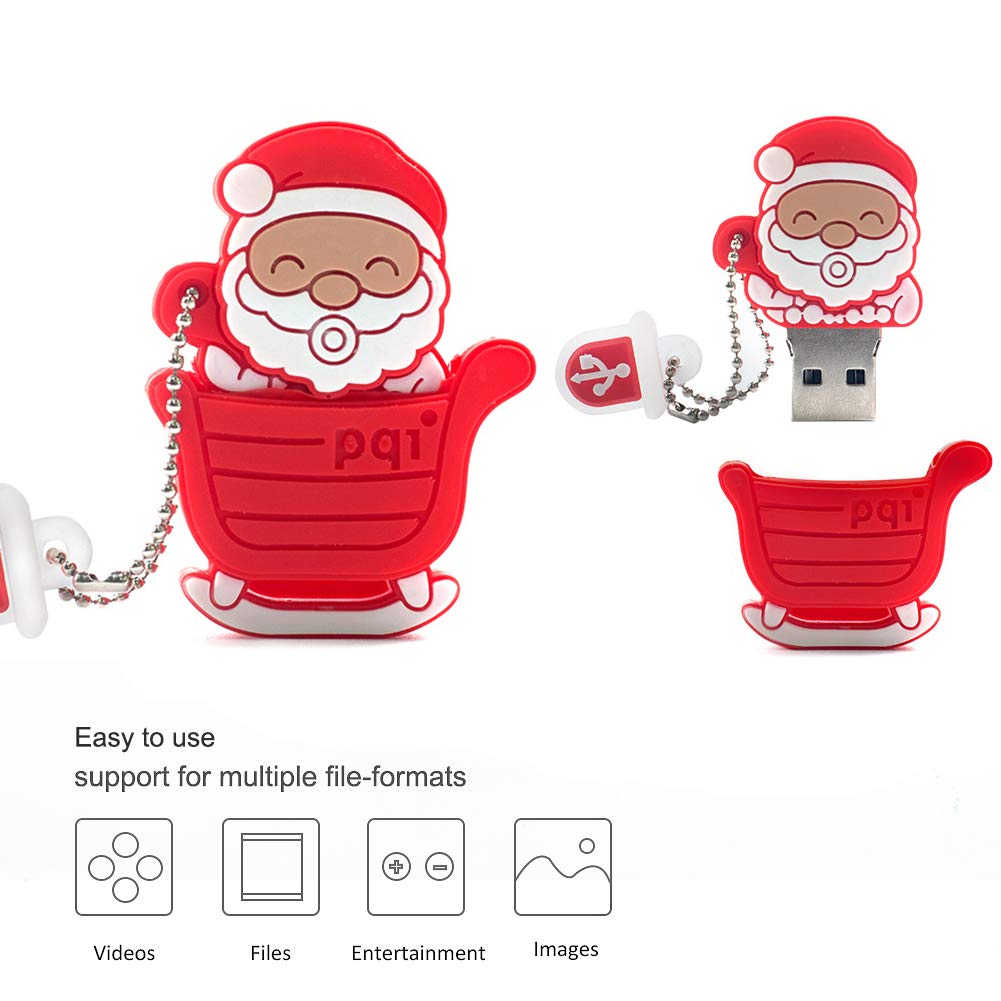 BorlterClamp 32GB USB Flash Drive Cute Christmas Santa Model Memory Stick New Year Gifts for Students and Children