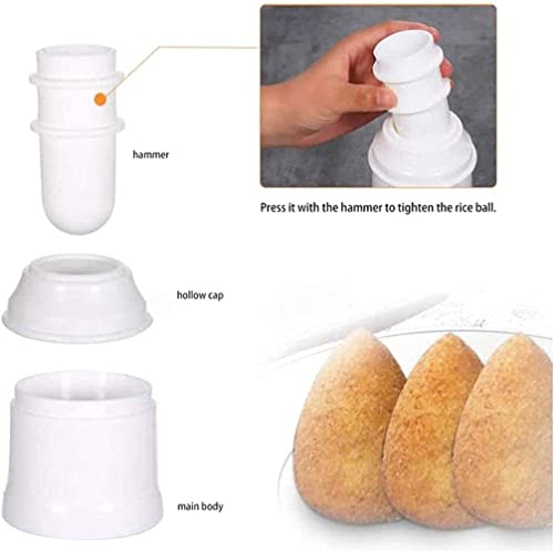 Arancini Maker Mold,160 Grams DIY Rice Ball Mold,Multipurpose Rice Ball Maker Shake,Homemade Stuffed Meat Point Ball for Kitchen Sushi Tool (Round)