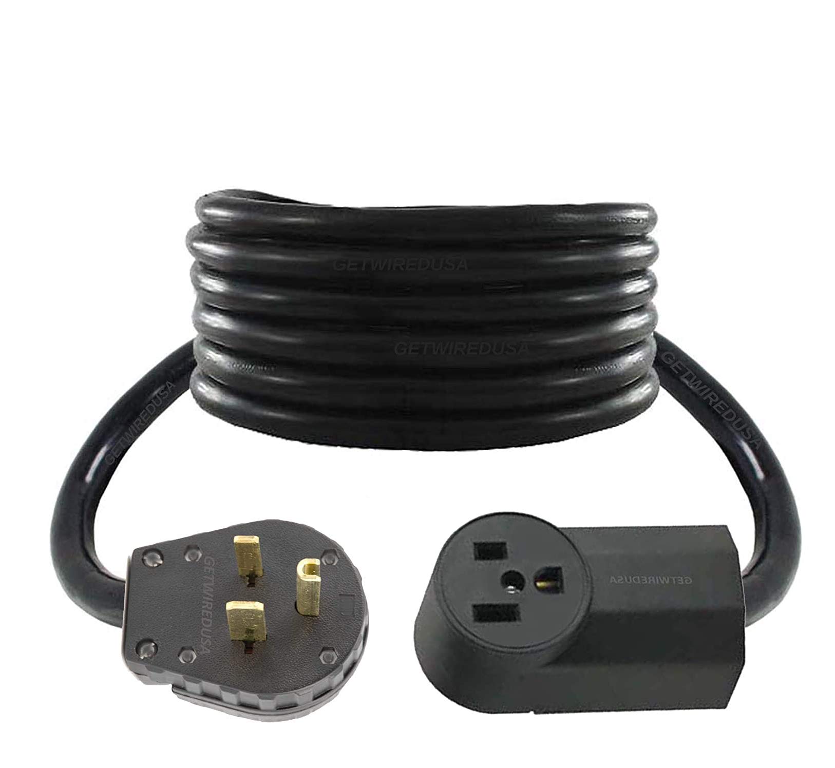 50-Foot Real Copper Wire Extension Cord, Welder 6-50P to 6-50R, Oil Resistance 10/3 10AWG Lead, Heavy Duty, NEMA 220/250V. Miller Lincoln Hobart Plasma Cutter Mig Tig 6-50-50-FT American Made