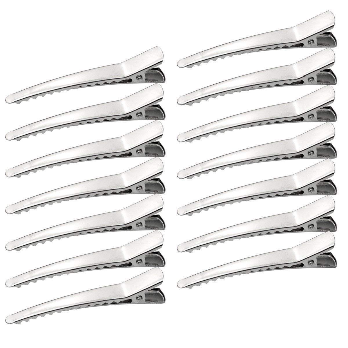 50 Pack 2.36 inches Hair Clips, Marrywindix Silver Metal Alligator Hair Pins Teeth Bows Hair Clips Hairdressing Salon Hair Grip DIY Accessories Hairpins for Women, Girls and Hairdresser Sliver