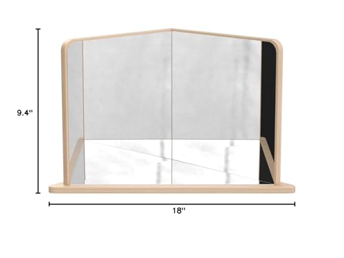 TickiT Wooden 4-Way Mirror - Explore Reflection, Symmetry and Patterns - for All Ages - Add Reflection to Any Sensory Activity Station