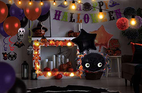 Halloween Party Decorations Kit, Happy Banner, Latex Balloons are Printed with Patterns, Hanging Swirls, Paper Garlands Home Party Halloween Decoration Supplies(48 Pack )
