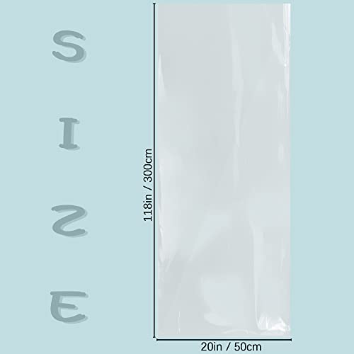 3 Pcs Large Rug Storage Bag with100 Pcs Zip Tie, Clear Plastic Carpet Bag Fits Rug up to 6'x 9', Protects Rolled Rugs Moving Bag, for Indoor Outdoor Carpet Moving or Storage