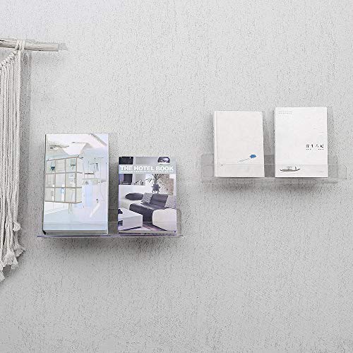 CY craft 6 PCS Acrylic Invisible Floating Bookshelf for Kids Room,15 inch Modern Picture Ledge Display Toy Storage Wall Shelf 5MM Thick U Shelves Storage Rack