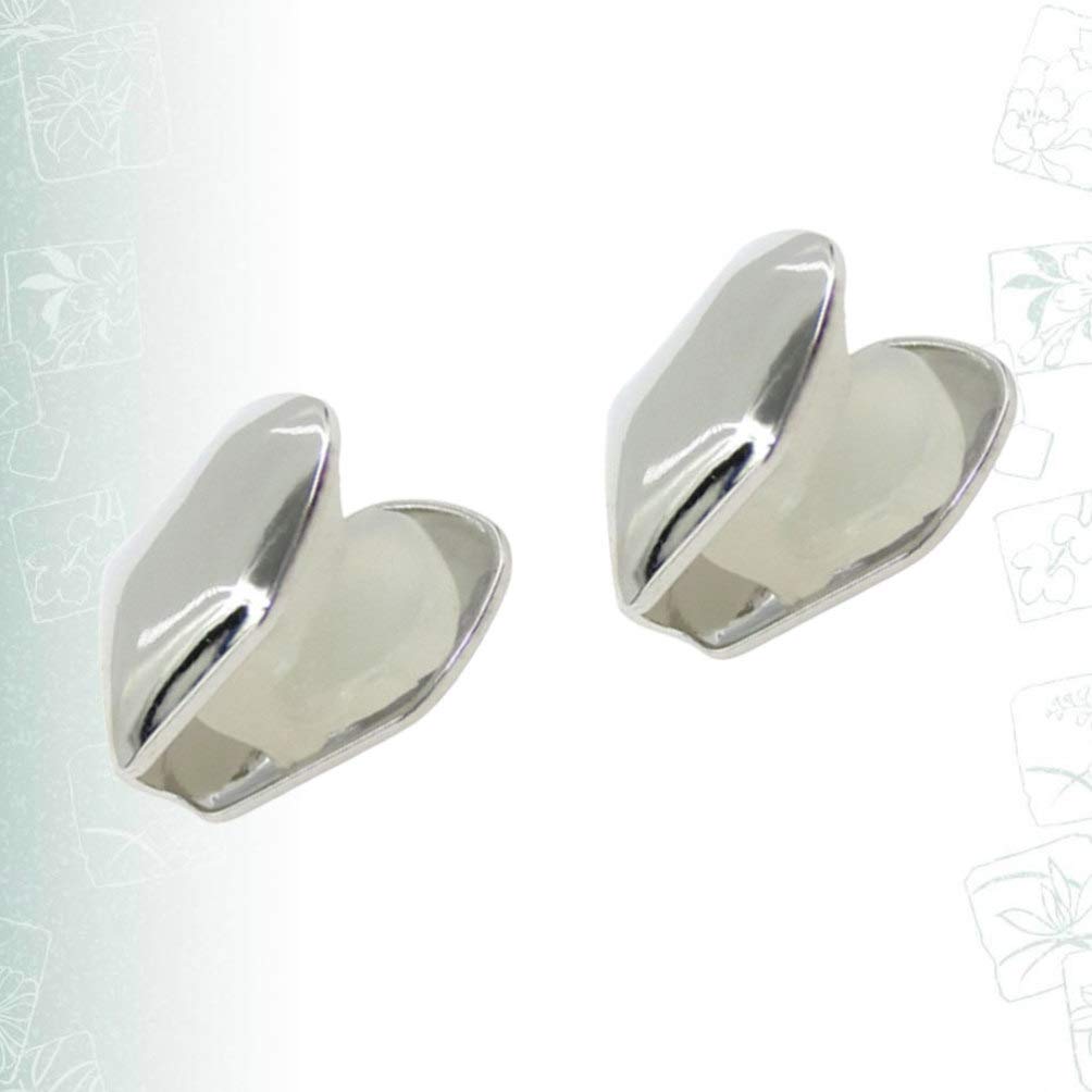 EXCEART 4pcs Silver Plated Small Single Tooth Cap Hip Hop Teeth Grill Decoration