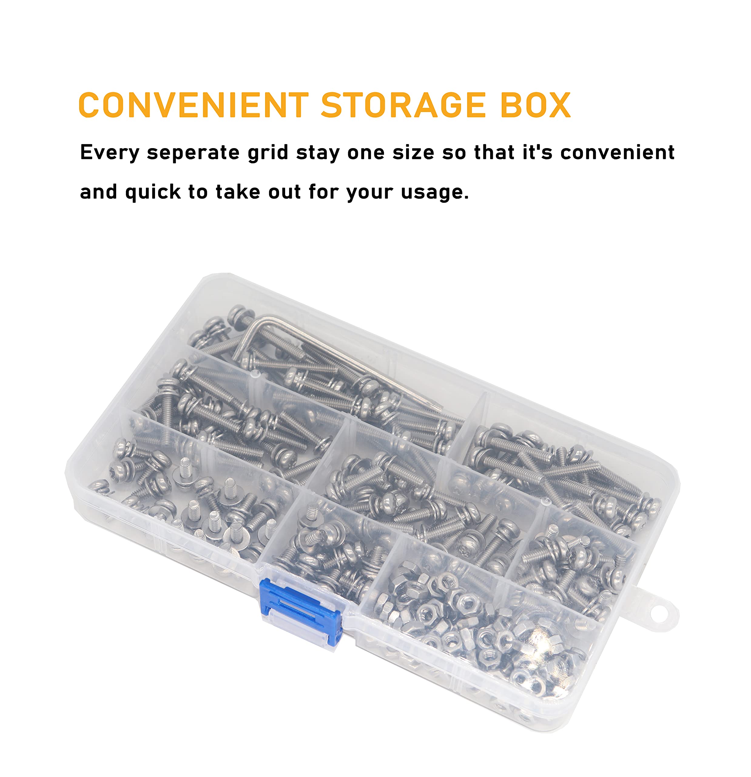 binifiMux 240pcs M4 Torx Pan Head with Pin Security Combine Screws with M4 Hex Nuts Assortment Kit, 304 Stainless Steel, M4 x 6mm/ 8mm/ 12mm / 14mm / 18mm