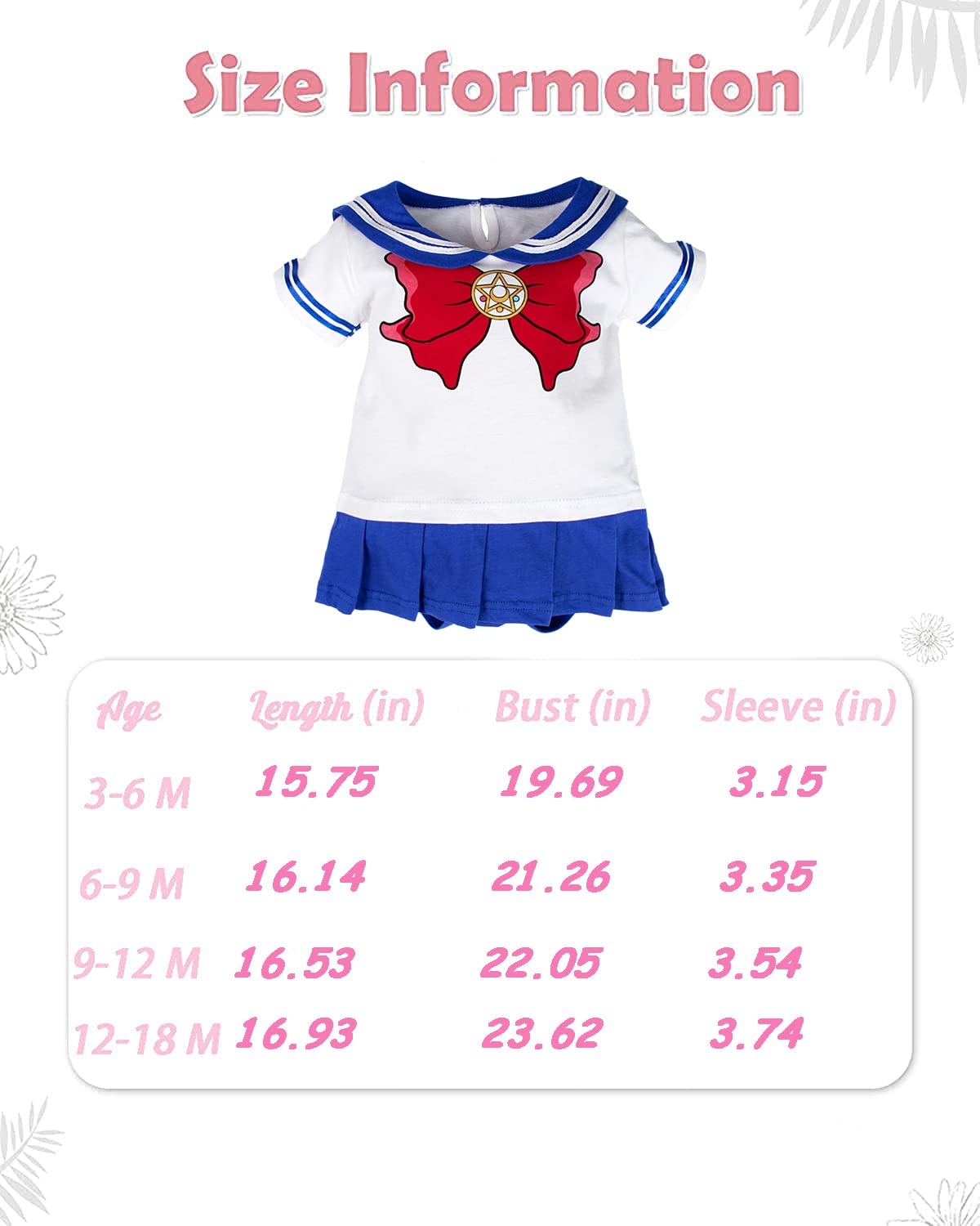 Baby Girls' Sailor Bodysuit Short Sleeve Dress (Blue, 9-12 Months)