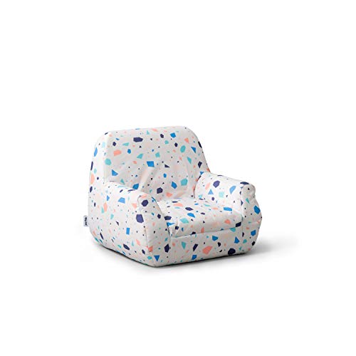 Big Joe Mid Mod Lightweight Molded Structured Chair, Dolce Terrazzo Lenox, Durable Woven Polyester, 2 feet