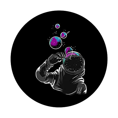 Astronaut Blowing Bubbles On Space Cute Galaxy Spaceman Gift PopSockets PopGrip: Swappable Grip for Phones & Tablets