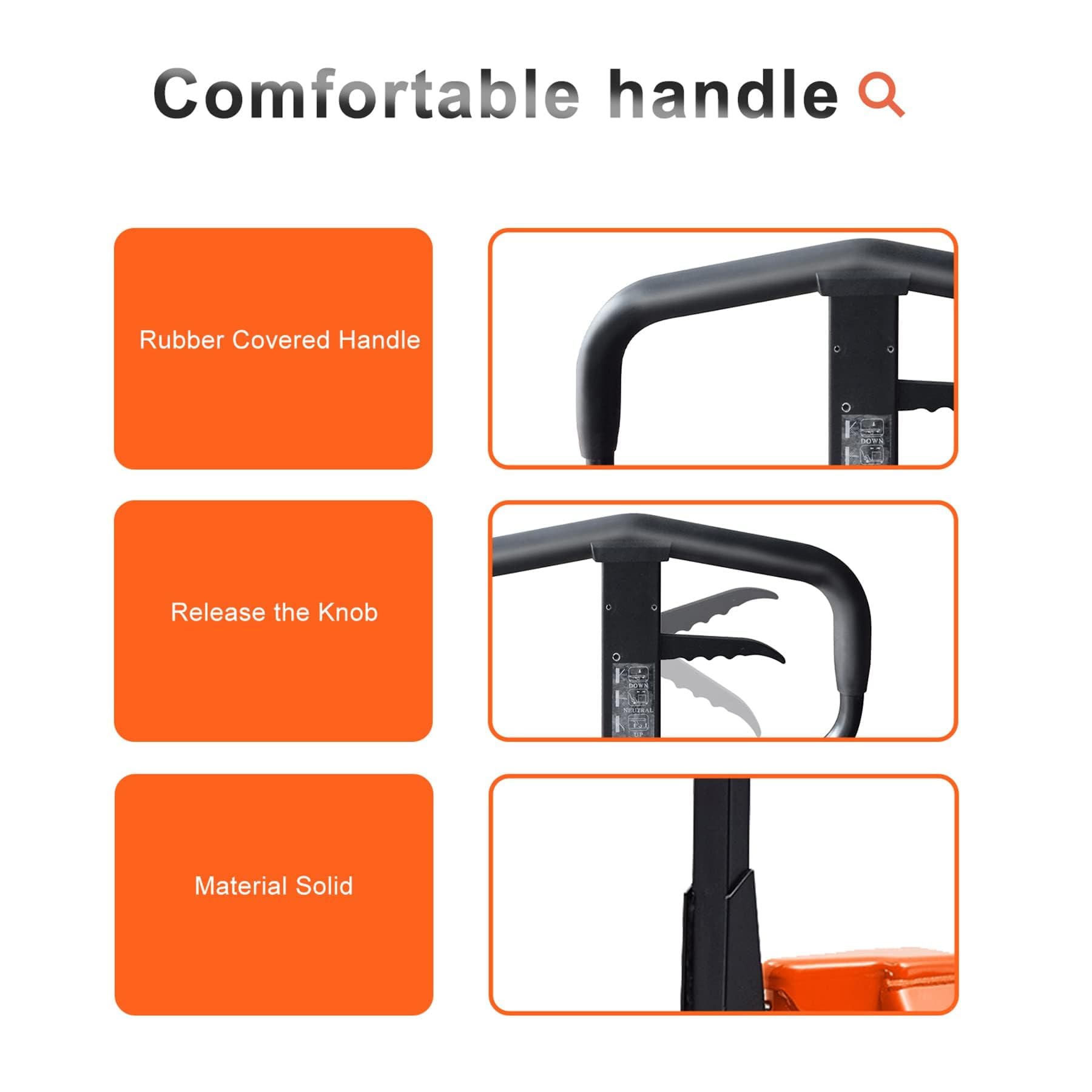 Tory Carrier Pallet Jack Hand Truck Manual Pallet Jacks 5500-Lb. Capacity, 27 x 48 Forks Standard Duty, Rubber Handle, PU Wheels