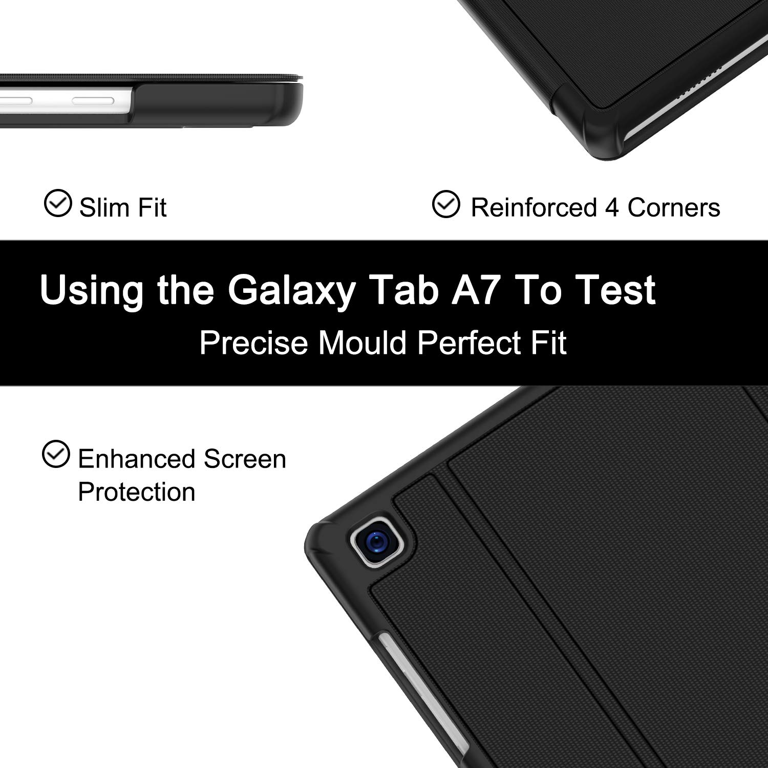 Soke Galaxy Tab A7 10.4 Case 2020, Premium Shock Proof Stand Folio Case,Multi- Viewing Angles, Hard PC Back Cover for Samsung Galaxy Tab A7 10.4 inch Tablet [SM-T500/T505/T507],Black