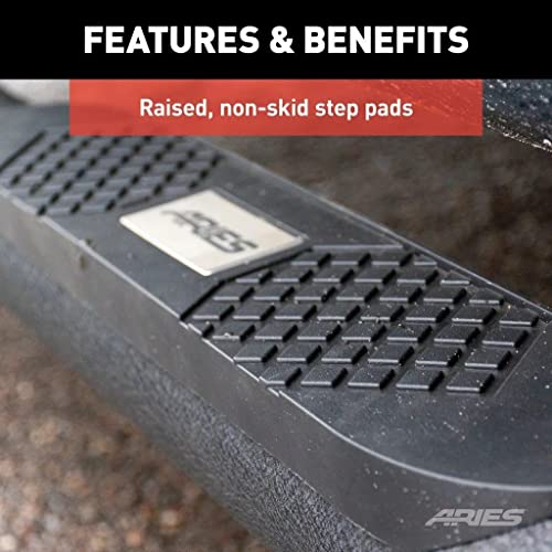 ARIES AL232012 Big Step 4-Inch Round Black Aluminum Nerf Bars, Select Toyota Tundra