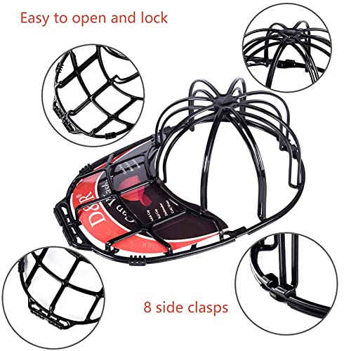 Der Rose 2 Pack Baseball Hat Washer for Washing Machine,Cap Washer Frame Cage,Hat Cleaner Protector Hat Rack for Baseball Caps