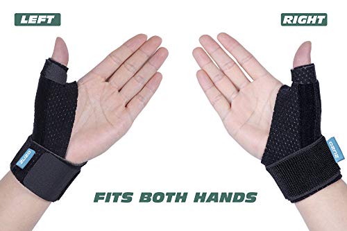 2U2O Compression Reversible Thumb & Wrist Stabilizer Splint(Improved Version) for BlackBerry Thumb, Finger, Pain Relief, Arthritis, Tendonitis, Sprained, Carpal Tunnel, Stable, S-M