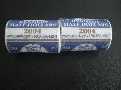 2004 P & D Kennedy Half Dollar Rolls From US Mint 40 Halves Coins