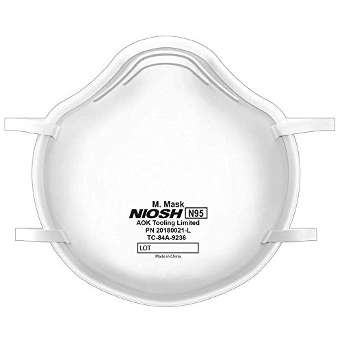 MAGID N95 Respirator Masks with Metal Nose Clips & Latex-Free Elastic Headband, Triple Layer Construction, Cup Style (Medium) - 10 Respirators (20180021N95)