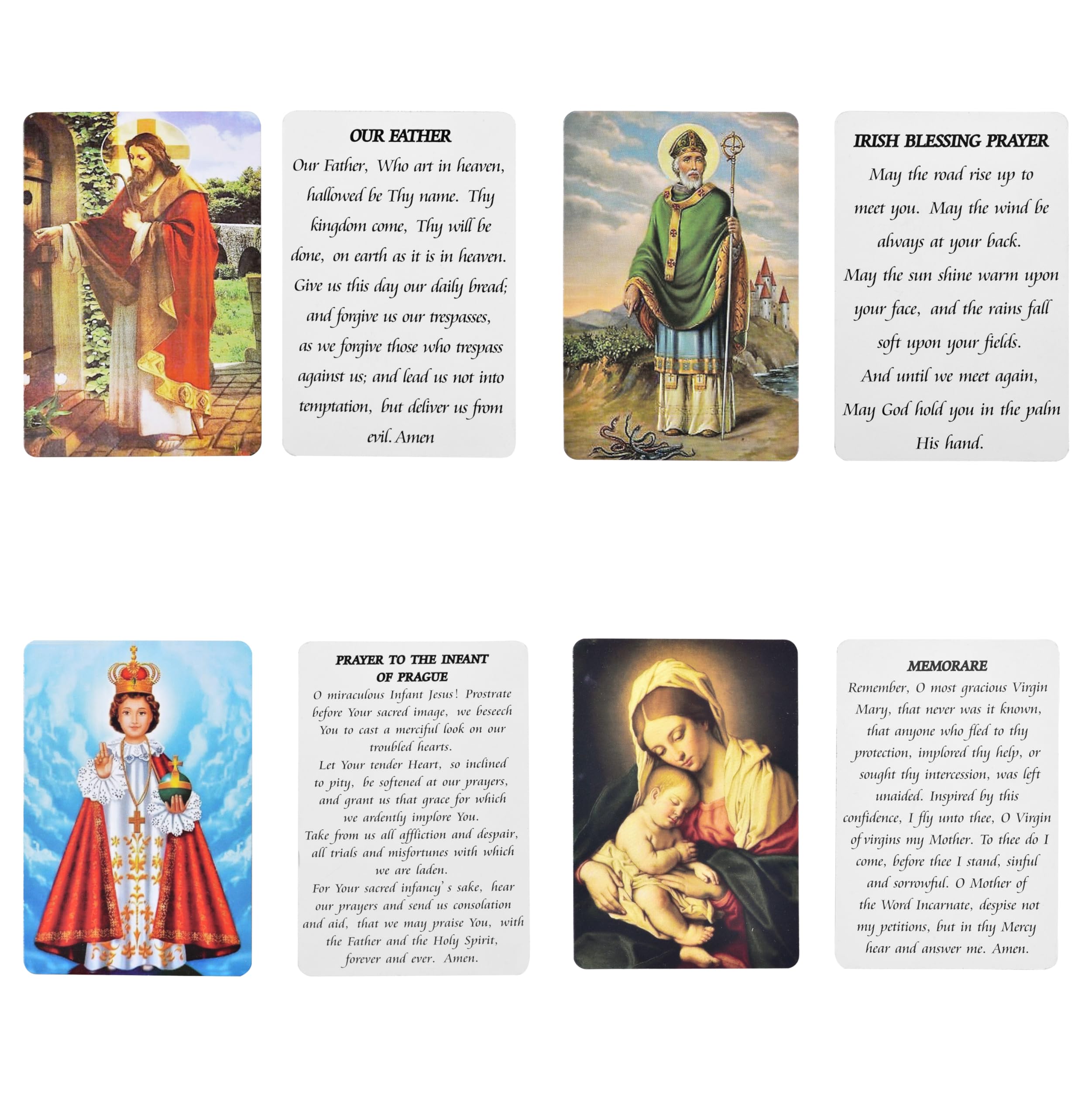 3X2.1Inch Catholic Paper Prayer Card With Metal Box,Assorted Holy Cards with Catholic Saints and Prayers-36Pcs
