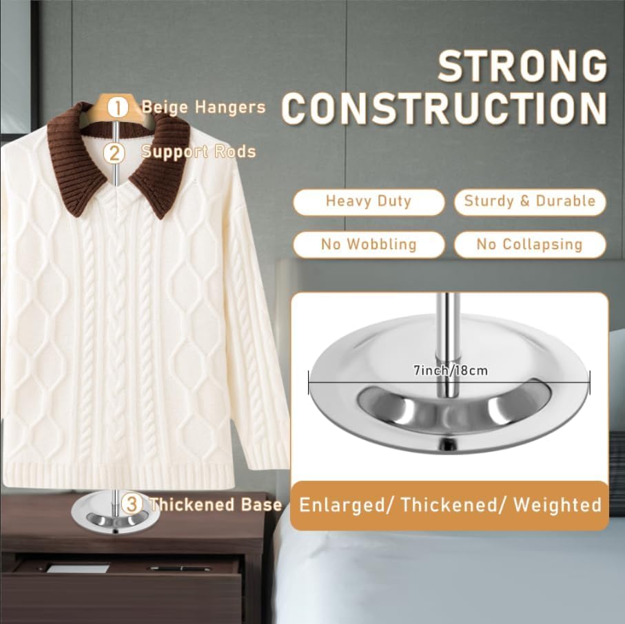 𝟐 𝐏𝐜𝐬 Adjustable T Shirt Display Adult/Child Flexible Shoulder Stand Shirt Rack for Vendors, Portable Hanging Metal Clothing Display, Garment Hanger Rack Coat Holder for Retail -31.5 Inch Height